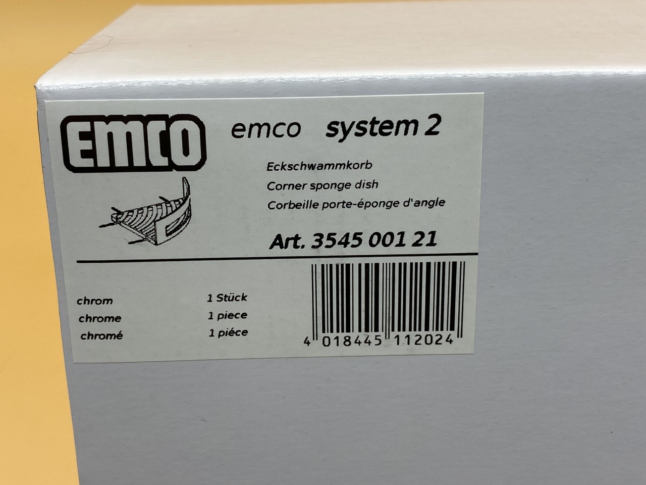 Emco System 2 Eckschwammkorb verchromt mit verdeckter Befestigung